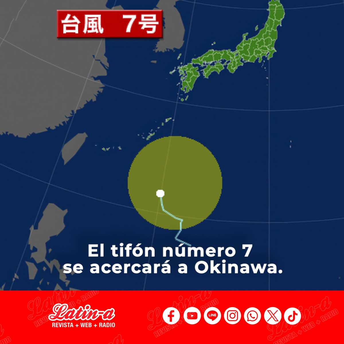 El tifón número 7 se acercará a Okinawa. - Latin-a - Noticias de Japón